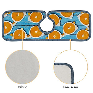 Kitchen Faucet Absorbent Mat 4 Pieces Fruit Orange Sunglasses Faucet Sink Splash Guard Bathroom Counter and RV,Faucet Counter Sink Water Stains Preventer