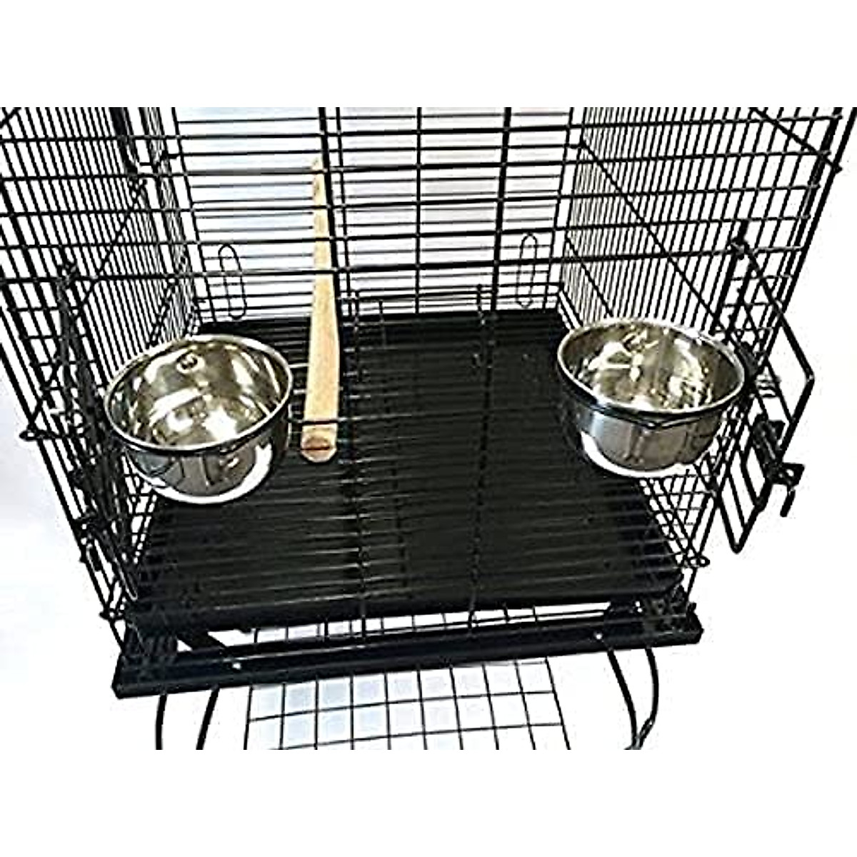 Large 64-Inch Open Dome Roof Top for Parrot Lovebird Cockatiel Cockatiels Parakeets Bird Cage with Removable Stand (20" x 20" x 64"H, Black Vein)