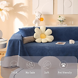 Mxaeyr Waterproof Sofa Cover for Pets, Dark Blue Couch Covers for Sectional Sofa, Simple Style Sofa Covers for 2-3 Cushion Couch, Waterproof, Durable and Washable, XL 79" x 118"