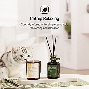 Pet Odor Eliminator Candle, Lavender Cedar Fragrance, Natural Soy Candle with Catnip Essential Oil, Non-Toxic, Pet Friendly & Pet Safe, Pet Lover Gifts, 60-Hour Burn Time, 7 oz