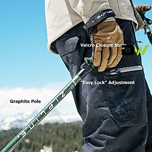 Zipline Blurr EXT - MRDW Collection - Adjustable Graphite Composite Ski Pole (100 cm - 130 cm - Regular Handle, Carbon Weave)