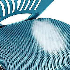 Topeakmart Armless Office Ergonomic Task Conference Chair No Arms Writing Desk Computer Chair with Lumbar Support Mid-Back 360 Swivel Adjustable Height Modern Rolling Chair for Small Space, Turquoise