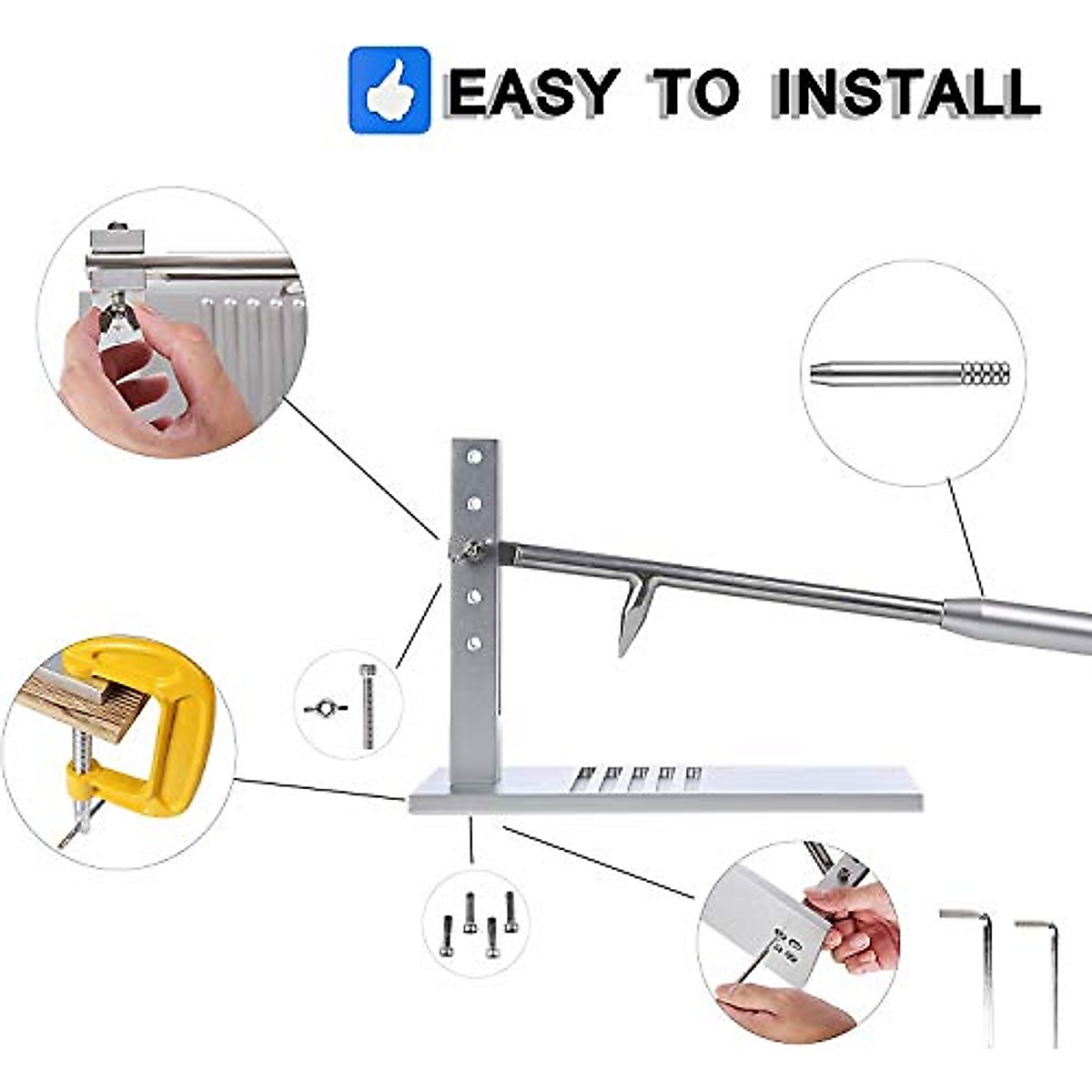 ROPTO Oyster Clam Opener Machine Tool Oyster Shucker Tool Set - Oyster Shucking Knife Board Seafood Opener Tool Set