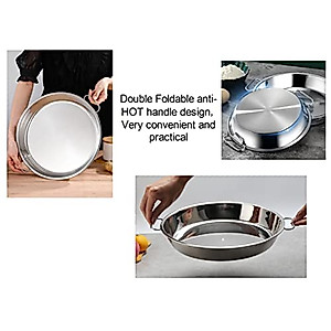 lxkj Stainless Steel Drip Pan, Perfect for Big Green Egg, Kamado Joe Classic Joe, Acorn & Weber Grills & Smokers, Baking Tray, Salad Plates, 13" Diameter Round, Reusable and Easy to Clean