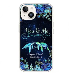 Turtle Couple I Wish I Could Turn Back The Clock, I'd Find You Sooner and Love You Longer Personalized Phone case Multicolor