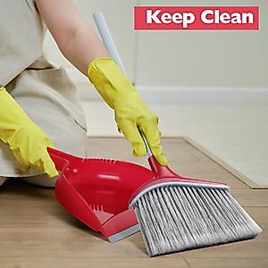 3 Pcs Broom and Dustpan Set 54 Inch Indoor Broom with Dust Pan Combo Set for Home Angle Broom and Dust Pan Kitchen Broom for Floor Cleaning