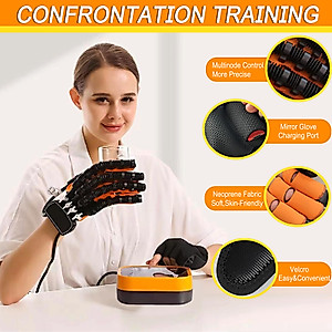 Rehabilitation Robot Gloves Upgrade Stroke Hand Therapy Equipment, Automatic Hand Trainer Gloves with USB Chargeable