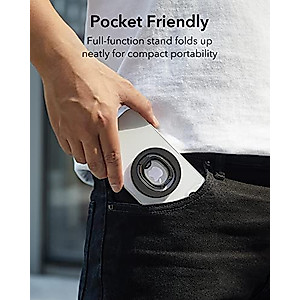ESR for MagSafe Ring Holder (HaloLock), MagSafe Phone Grip, Magnetic Phone Ring Holder, Magnetic Phone Grip with 2-Way Adjustable Stand for iPhone 16/15/14/13/12 Series, MagSafe Accessories, Black