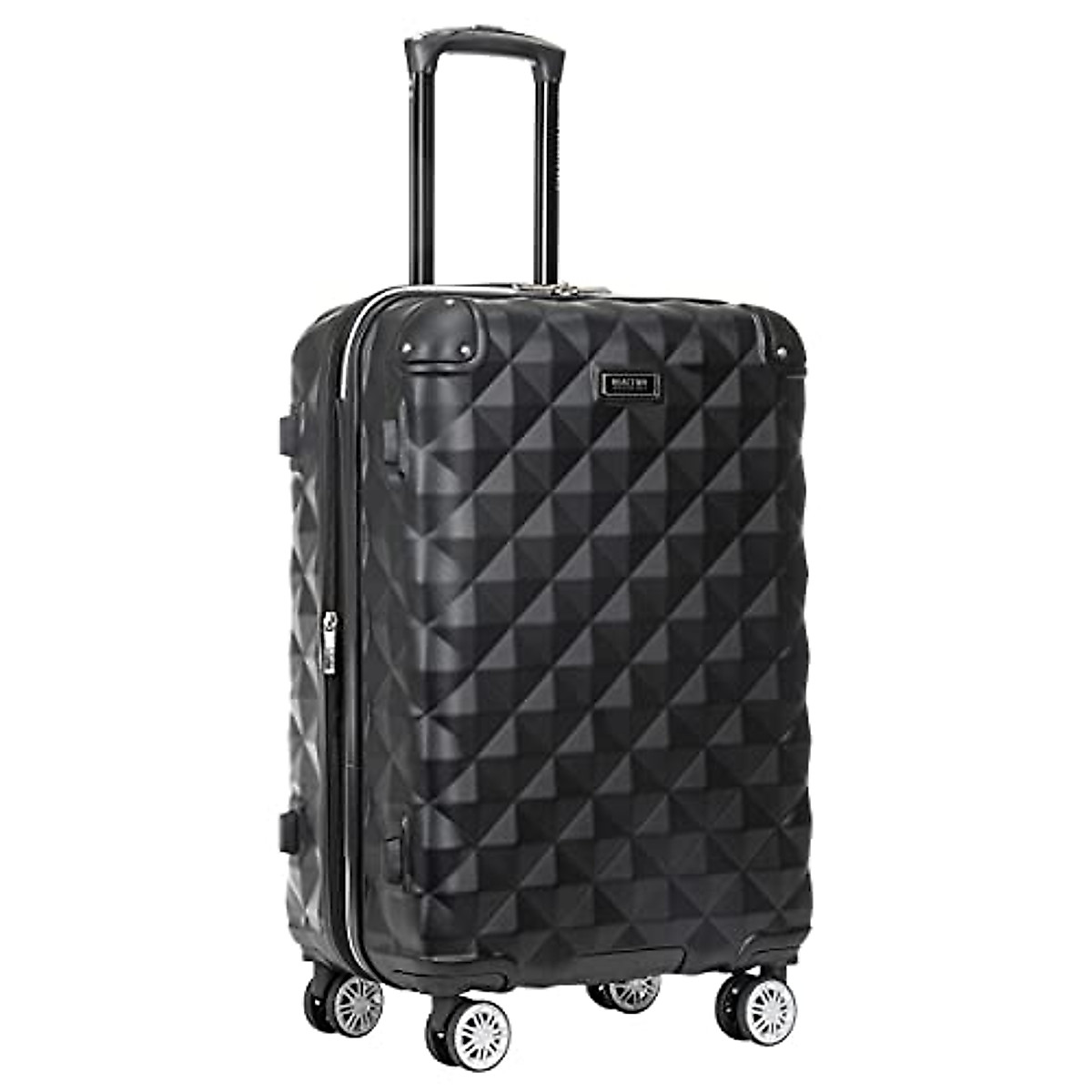 Kenneth Cole Reaction Diamond Tower Collection Lightweight Hardside Expandable 8-Wheel Spinner Travel Luggage, Black, 24-Inch Checked
