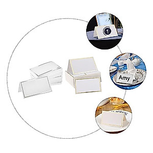 GAROZATION 200pcs Table Card Name Card for Wedding Tent Seat Card Name Card for Party Table Tent Cards Wedding Table Place Cards Seating Cards Blank Wedding Table Signs Foldable Tables Paper