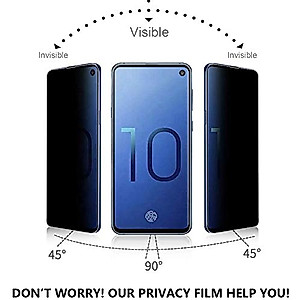 Galaxy S10 Privacy Screen Protector, SUKER [Anti-spy] [9H Hardenss] [3D Curved] [Case Friendly] Tempered Glass Screen Protector for Samsung Galaxy S10 6.1 inch (2 Pack)