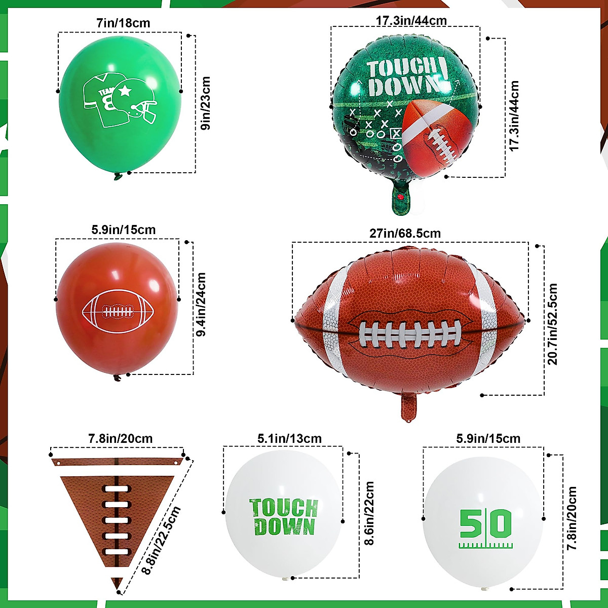 39PCS Football Party Decorations Football Party Supplies for Football Theme Decoration