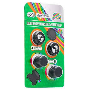 Playrealm FPS Thumbstick Extender & Printing Rubber Silicone Grip Cover 2 Sets for Xbox Series X/S & Xbox One Controller(Ghost)