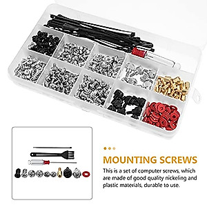 DOITOOL Laptop Accessories PC Accessories Computer Standoffs Screws Assortment Kit with Screwdriver Brush and Tie for Hard Drive Computer Case Motherboard Fan Electronic Case Pc Accessories
