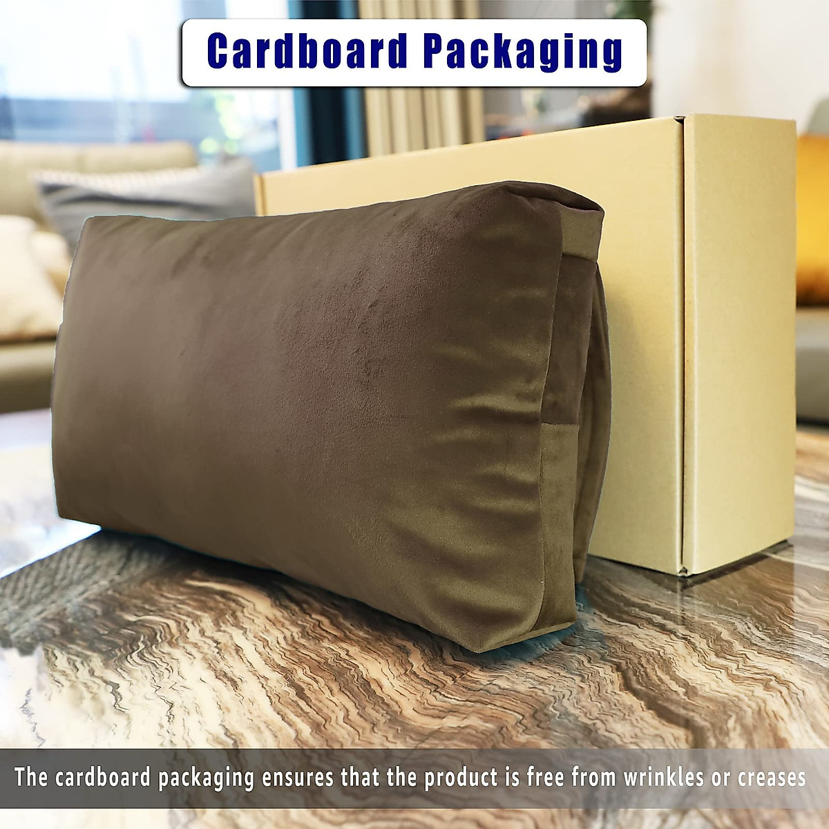 AmazeCov Velvet Recliner Head Pillow with Non-Slip Base - Adjustable Neck Support for Pain Relief in Home, Office and Travel (Brown)