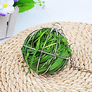 CHENGBEI Stainless Steel Rabbit Feeder Ball Bunny Hay Grass Shelf Rack Toy Feed Dispenser