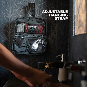 NOMATIC Toiletry Bag - Water Resistant Storage Case for Shaving Kit, Makeup, Toiletries - Mini Hanging Toiletry Bag for Men and Women (Small V2, Black)