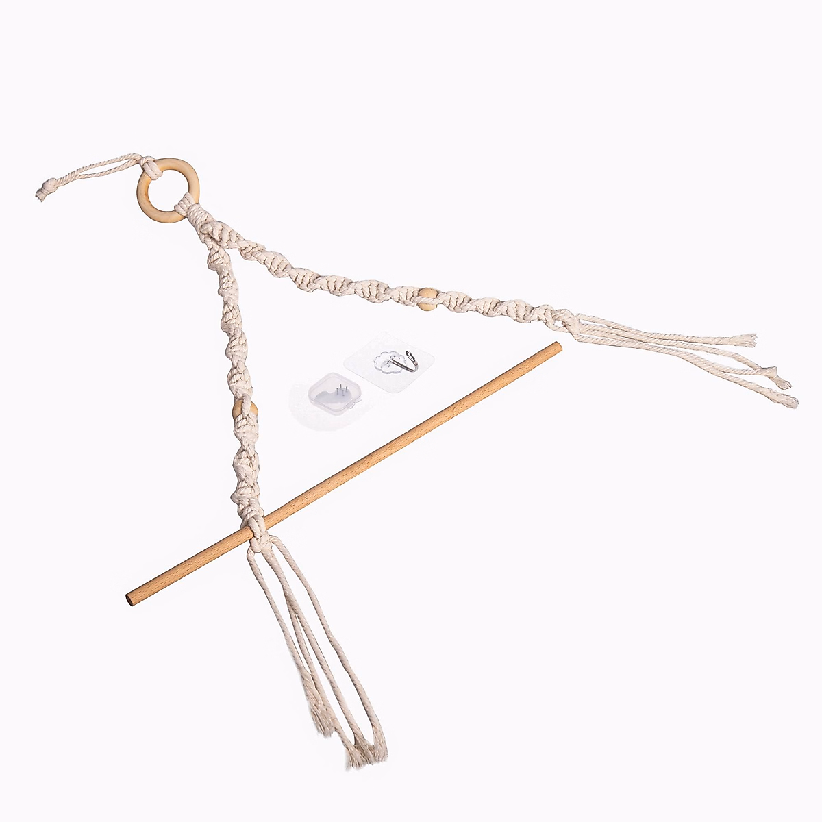 Eiyye Handmade Paper Towel Holder Boho Paper Towel Holder Cotton Rope Macrame Toilet Paper Holder Towel Rack for Bathroom Kitchen