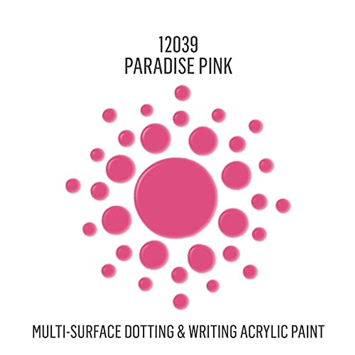 FolkArt, Paradise Pink Acrylic 2 fl oz Vibrant Multi-Surface Dot Paint Perfect for Easy to Apply DIY Arts and Crafts, 12039