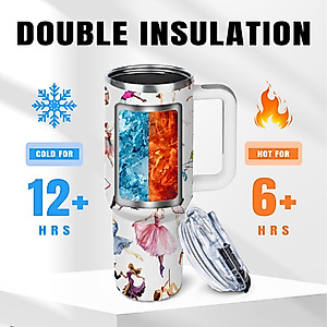 Dance Gifts for Girls, 40oz Dance Tumbler with Lid, Dance Teacher Gifts, Dance Team Gifts, Girl Dancer Gifts, Christmas Birthday Gifts for Dance Lovers Women, Just a Girl Who Loves To Dance Cup