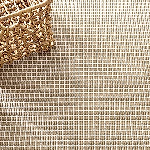 Dash and Albert Gridiron Indoor/Outdoor Area Rug - 8' x 10' Wheat Checkerboard Handwoven Accent Rug - Durable, Fade Resistant, High Traffic Friendly
