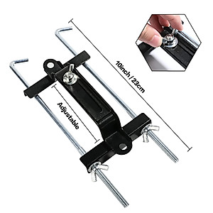 AOCISKA Adjustable Battery Hold Down Bracket,Universal Crossbar with L Bolt Battery Hold Down Bracket Holder,Car Crossbar Battery Fixing Holder,Battery Tie Down Kit for Car SUV (10 inch)