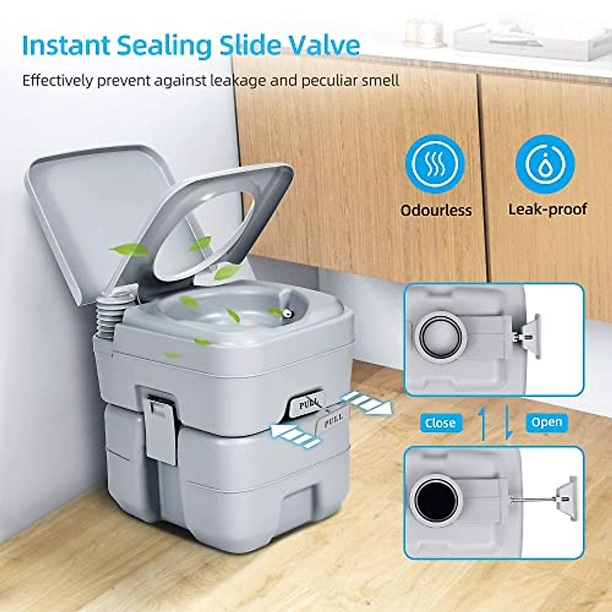 YITAHOME Portable Toilet and Camping Sink, 5.3 Gallon RV Flush Porta Potty, 17 L Hand Washing Station, for Outdoor, RV, Boat, Camper, Travel