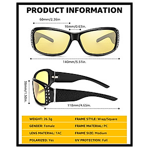 LVIOE Night Vision Pro Driving Glasses for Women Oval Anti Glare Polarized Astigmatism Yellow Glasses for Night Driving N010