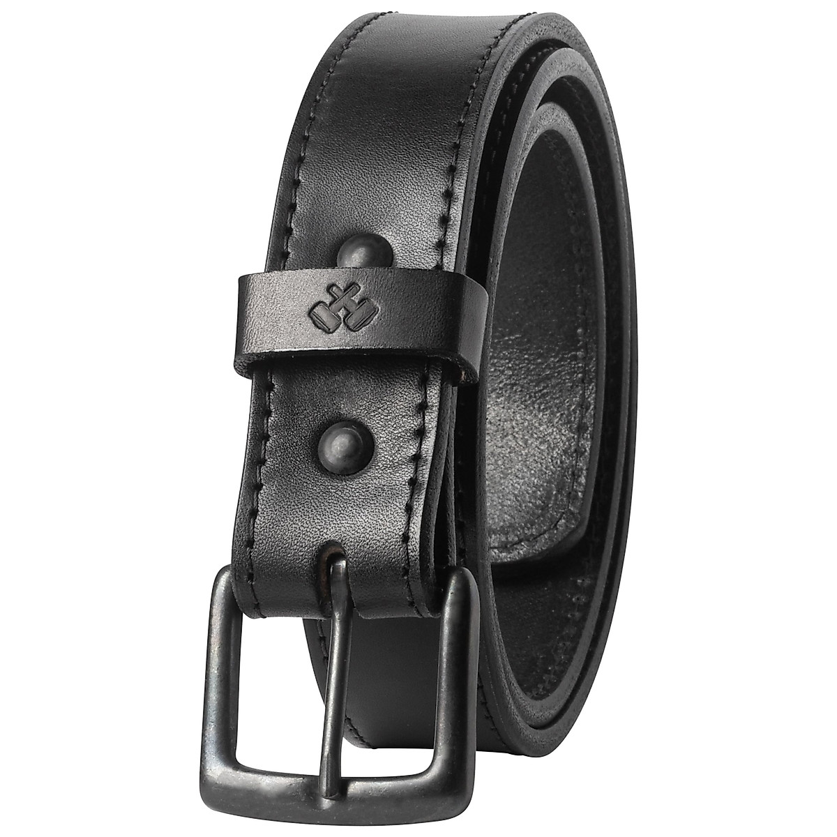 Main Street Forge All American Stitched Leather Belt | Made in USA | Men's Heavy Duty Work Belt | Black 38