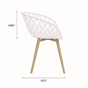 Jamesdar Kurv Mini Kids Chair in White/Natural (Set of 2)