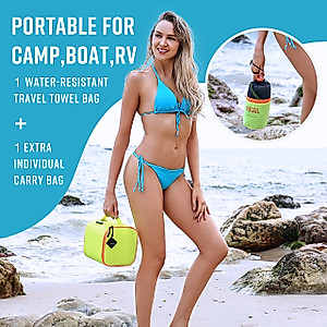 4Monster 4 Pack Microfiber Camping Towel Quick Dry,Super Absorbent Travel Towel Portable Swimming Towel with Waterproof Towel Bag, Lightweight Boat Towel for RV Sport Gym Beach Pool Family Trip