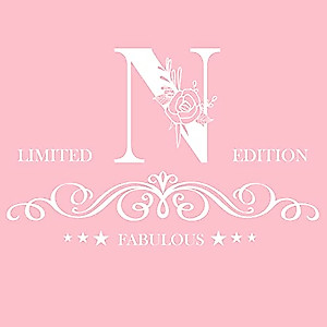 TuDou Monogrammed Gifts for Women A-Z Personalized Wine Glasses Gifts For Women Mother Bridesmaid Gifts Birthday Gifts Teacher Wedding Christmas Gifts (N)