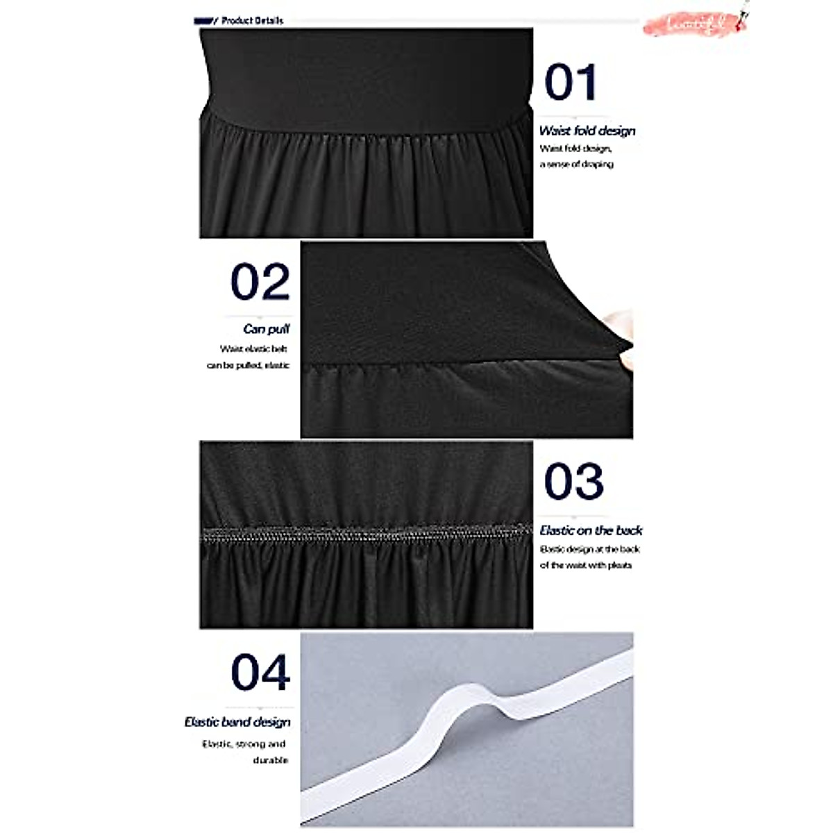 AUSELILY Women's Solid Plain Short Sleeve Round Neck Maxi Casual Long Dresses Black Large