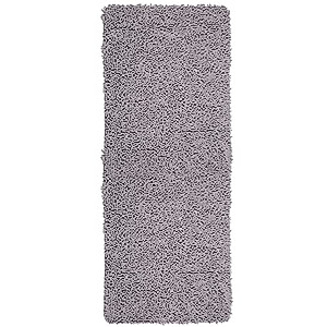 Lavish Home Bath Mat - 58x24-Inch Bathroom Runner with Non-Slip Backing - Absorbent High-Pile Chenille Memory Foam Bathroom Rug (Gray)