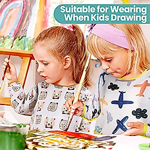 Yahenda 10 Packs Long Sleeve Baby Bibs Waterproof Sleeve Bib Baby Smock for Eating Soft Toddler Bib Baby Feeding Bib for 6-24 Month((Cute Style))