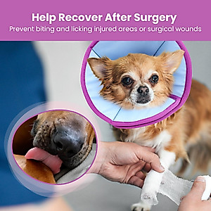 BARKLESS Dog Cone, Soft Cone for Puppies and Cats After Surgery to Stop Licking, Adjustable Elizabethan Collar, Neuter Cone of Shame Alternatives, Lightweight Dog Recovery Collar (Light Blue, S)