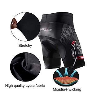 sponeed Men's Cycle Shorts Underwear Printed Quick Dry Bicycle Bike Padded Pant for Riding US XL Multi