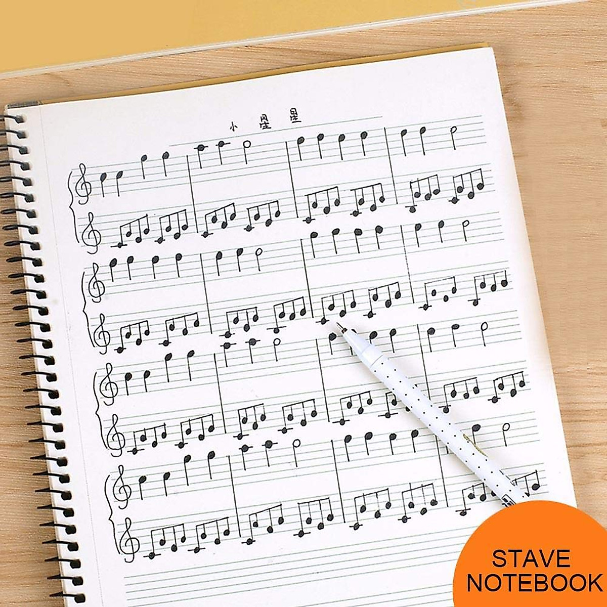 Songwriting Music Notebook, Notebook, Music Paper, 50 Pages Staff Stave Manuscript for Writer Music(Yellow sheet music pattern) [Unknown Binding]