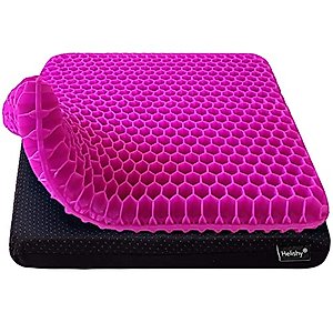 Extra Thick Gel Seat Cushion, Office Seat Cushion for Long Sitting Breathable Egg Gel Cushion for Office Home Chairs, Cars, Long Trips – Back, Sciatica, Hip, Tailbone Pain Relief Cushion (Voilet)