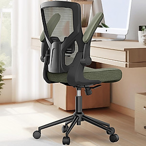 CYKOV Office Chair, High Back Desk Chair Adjustable Height and Ergonomic Design Home Office Computer Chair Executive Lumbar Support Padded Flip-up Armrest Swivel Task Chair