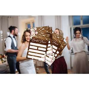 Bridal Shower Invitations, Rustic Wood Pink Floral Wedding Shower Invites For Bridal Shower, Engagement Party, Wedding Party, 25 Invitations Cards and Envelopes (yqk01)