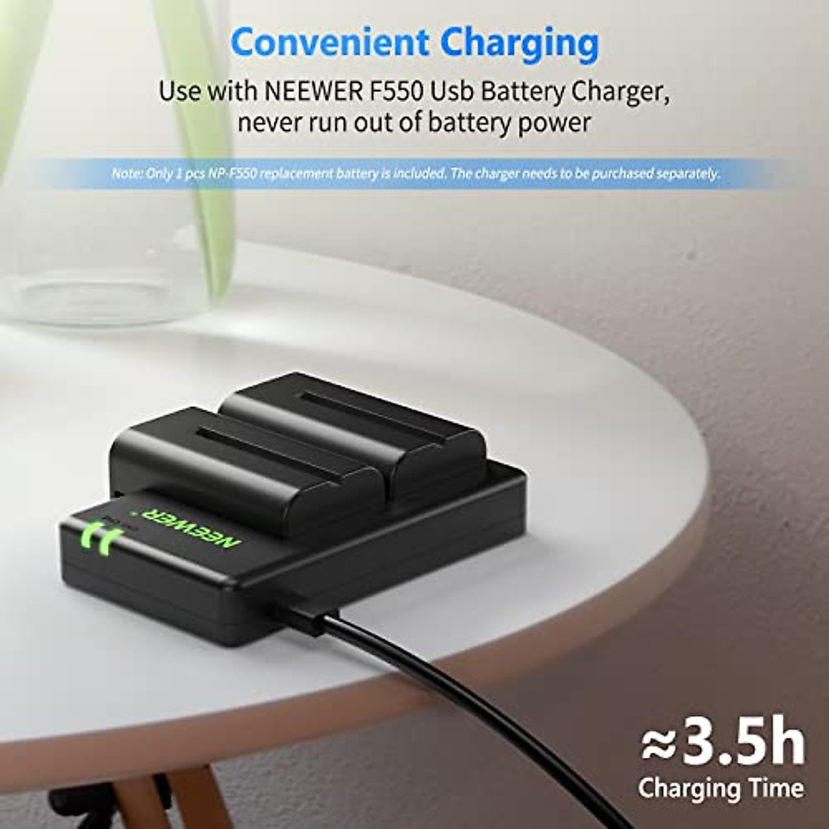 Neewer Rechargeable Li-ion Battery Replacement for Sony NP-F550/570 Compatible with Field Monitor, Neewer CN-160 CN-126 CN-216 LED Light and Others