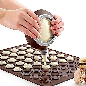 Cool Cook 48 Hole Macarons Silicone Mat Baking Mold Silicone Macaron Kit Pastry Baking Mat and Decorating Piping Pot with 4pcs Nozzles