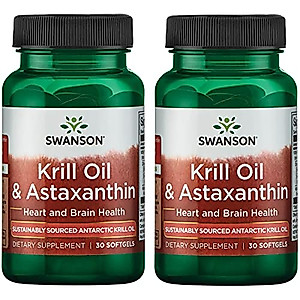 Swanson Krill Oil & Astaxanthin 30 Sgels (2 Pack)