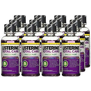 Listerine Total Care Fresh Mint Antiseptic Mouthwash, Travel Size 3.2 Ounces (95ml) - Pack of 2