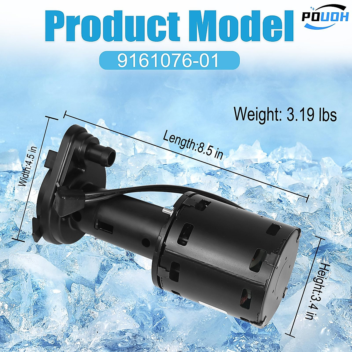 9161076-01 Ice Machine Pump Motor Replacement, Compatible with Ice O Matic Ice Machine, Replaces 803338 GPP-1MH-1P HRIM-21-115 115V 60/50Hz.