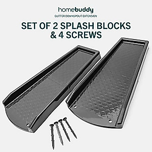 HomeBuddy Black Gutter Downspout Extension, Set of 2 - Rain Gutter Diverter, Down Spout Drain Extension, Sturdy Rain Guard Downspout Extension, Gutter Drain Diverter.