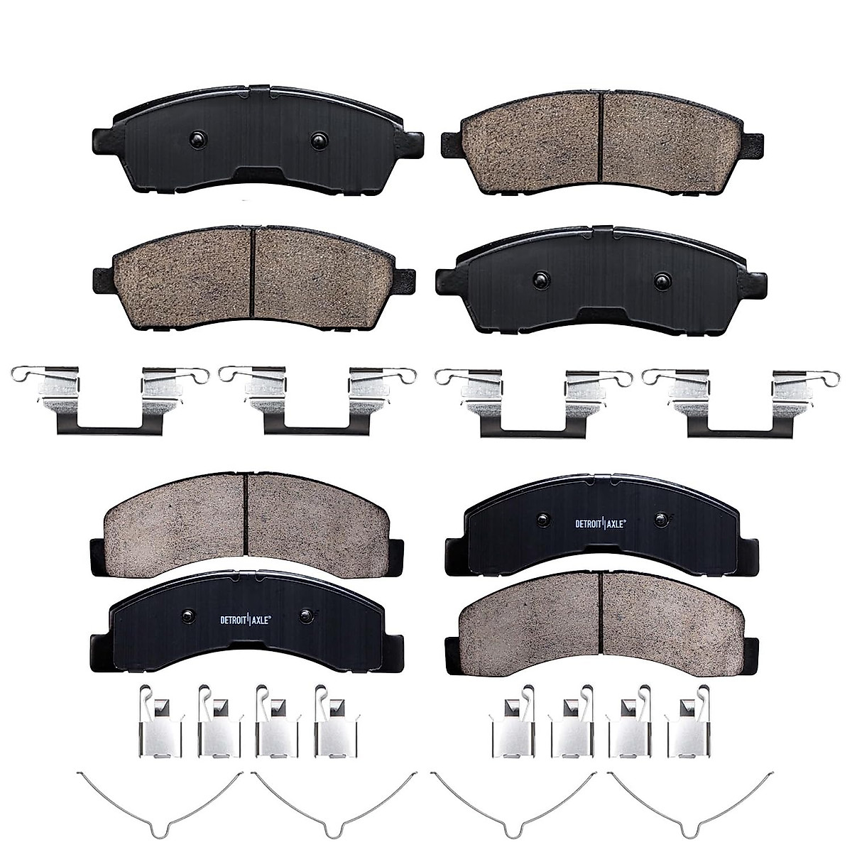 Detroit Axle - Brake Pads for 1999-2004 Ford F-250 F-350 Super Duty 2000-2005 Ford Excursion, 4pc Front & Rear Ceramic Brake Pads Set Replacement