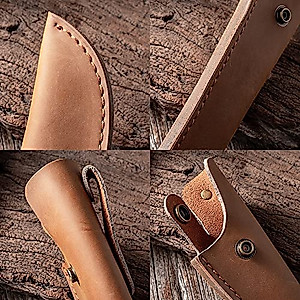 DONGKER Leather Knife Sheath, 5.5" Vertical Knife Holster w/Belt Loop for Blade Knife (No Blades)