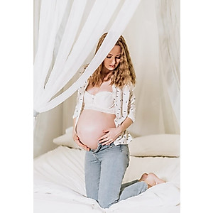 ADESIGNSTORE White Princess canopy with two tulle 9" pom poms set - Baby Crib Bed Mosquito net Reading Nook - Princess House Castle Bed Hanging Sheer Canopy 10 Layers